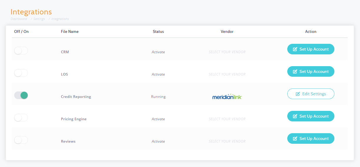 Integrate LendingPad